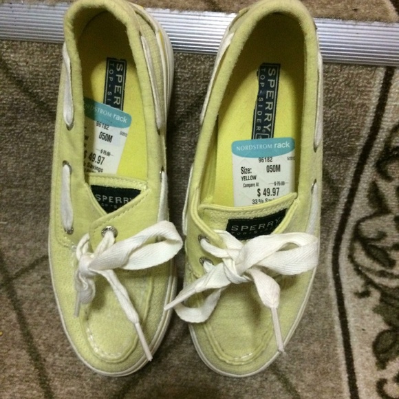 Sperry | Shoes | Sperry Topsider 5 Yellow Sequin Boat Shoe | Poshmark